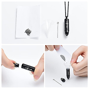 shajwo Cremation Jewelry Bullet Urn Ashes Necklace for Women Men Cylinder Keepsake Memorial Locket Pendant Ash Holder,Dad