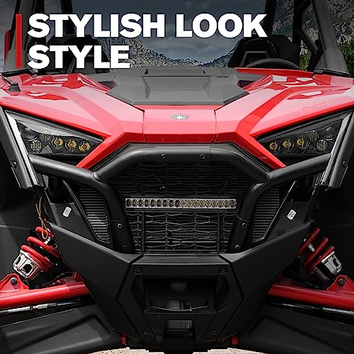 A & UTV PRO Front & Rear Bumper Kit for for Polaris RZR PRO XP/XP 4 2020 2021 2022 2023, Heavy Duty Combined Brushguard Bumper Protector Accessories, Replace OEM # 2883746-458, 2883748-458, 2 Set