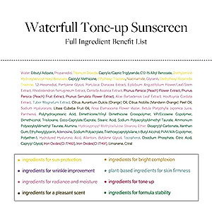 d'Alba Italian White Truffle Waterfull Tone-up Sunscreen, pure and Vegan hybrid pink tinted moisturizer, glow and brightening sunscreen, gentle and safe use sunscreen