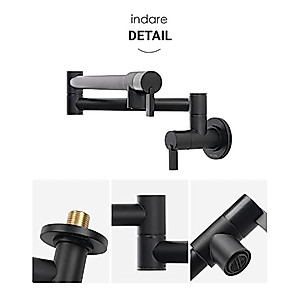 Indare Pot Filler, Pot Filler Faucet Wall Mount, Brass Pot Filler Folding faucets, Kitchen Pot Filler Faucet with Double Joint Swing Arms