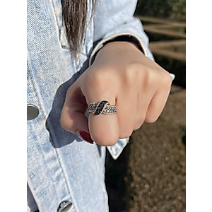 LE VIAN 1 1/3 Carat Black White and Chocolate Diamond Statement Ribbon Ring for Women in 14k Rose Gold (G-H/Brown, VS2-SI1/SI2-I1, cttw) Promise Anniversary Ring Size 7 by LeVian