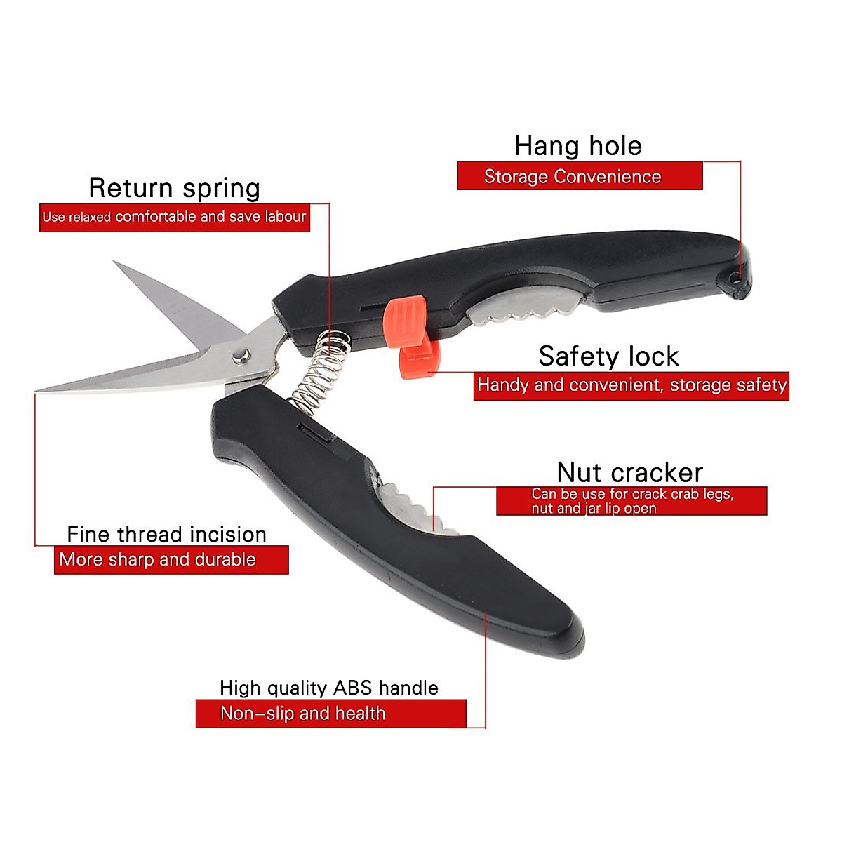 Lobster Crab Shears, Yamix 3Pcs Multifunction Stainless Steel Seafood Scissors Lobster Crab Crack Shells Shears - Silver