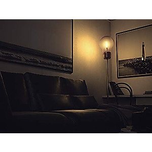 Kenroy Home 32463AB Edison Floor Lamp with Antique Brass Finish, Rustic Style, 71.5" Height, 11.438" Width, 11.438" Depth