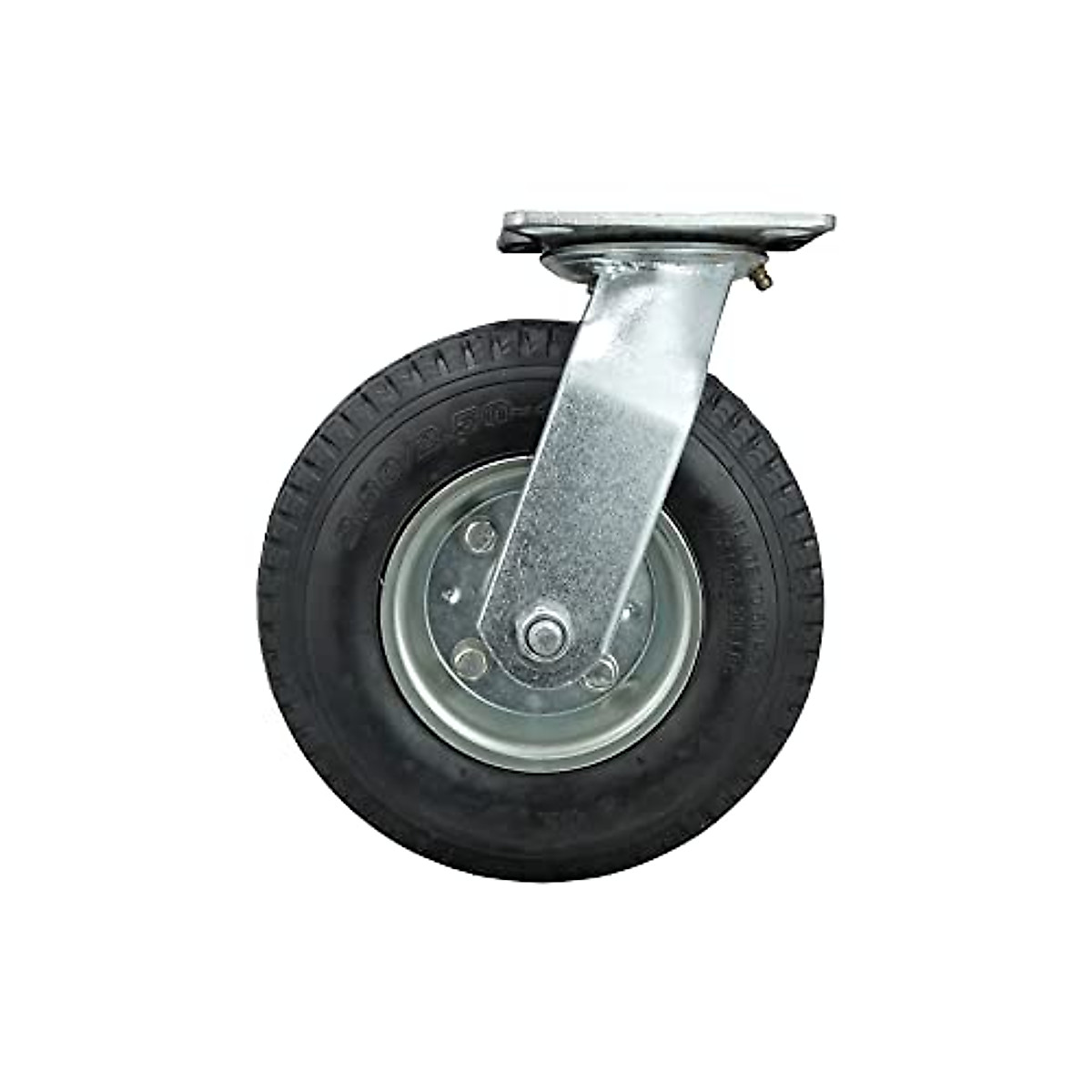 Shepherd Hardware 9794 8-Inch Pneumatic Caster Wheel, Swivel Plate, Steel Hub with Ball Bearings, 5/8-Inch Bore Centered Axle