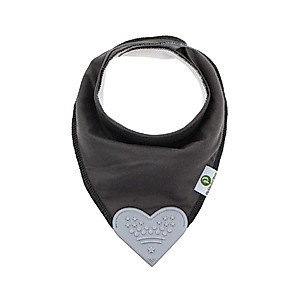 Pickle & Olive Baby Bandana Teething Bibs with Attached Silicone Teether - Set Of 4 -Solid Blues