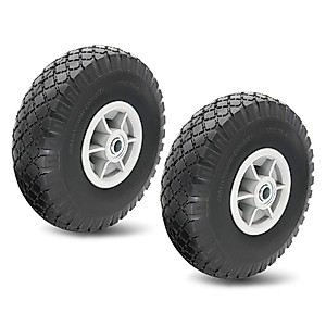 10" Flat Free Solid Tire Wheel，for Dolly Handtruck Cart，10" Flat Free Tires Air Less Tires Wheels with 5/8" Center - Solid Tire Wheel for Dolly Hand Truck Cart/All Purpose Utility Tire on Wheel