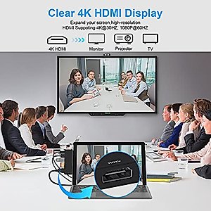 Surface Pro 9/10/11/X Accessories, Surface Pro 9 Docking Station with 4K HDMI, USB-C Thunerbolt 4 (Display+Data+PD Charging), 2 USB 3.0, SD/TF Card Reader for Surface Pro 9/Pro10/Pro11/ProX