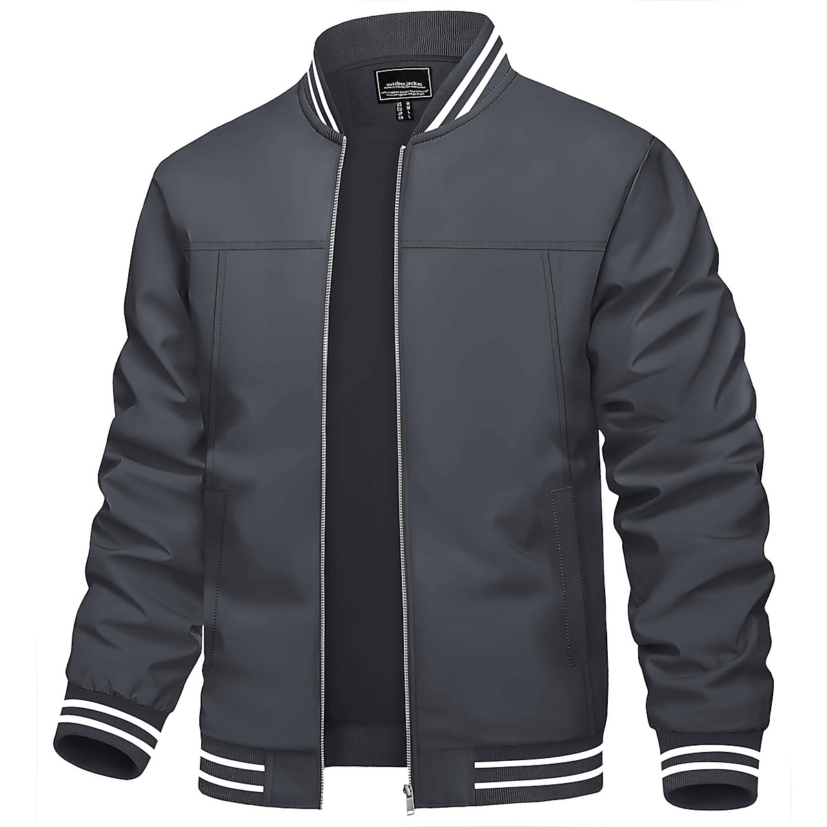 TACVASEN Varsity Jacket Men Men's Jackets With Inside Pockets Men's Lightweight Flight Bomber Jackets Men's Bomber Jackets Windbreaker Spring