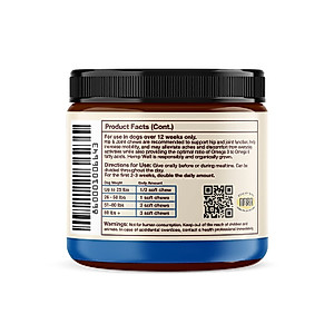 Hemp Well Hip and Joint Soft Chews – Supports Mobility and Promotes Healthy HIPS and Joints for Dogs, Organically Sourced (60 Count)