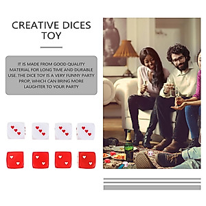 jojofuny Acrylic Dice 8pcs carnival party games kids brain teasers dice for teaching math 25MM Heart Dice