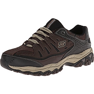 Skechers mens Afterburn M. Fit fashion sneakers, Brown/Taupe, 14 X-Wide US