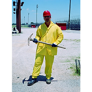 MCR Safety O703L Squall PVC Single Ply 3-Piece Rainsuit, Yellow, Large