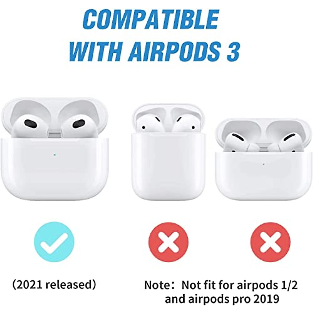 Valkit Compatible Airpods 3rd Generation Case with Lock Clip, Carbon Fiber Hard Shell AirPods 3 Case Cover with Keychain for Men Women Cool Shockproof Protective Case for Air Pods 3rd Gen, Black