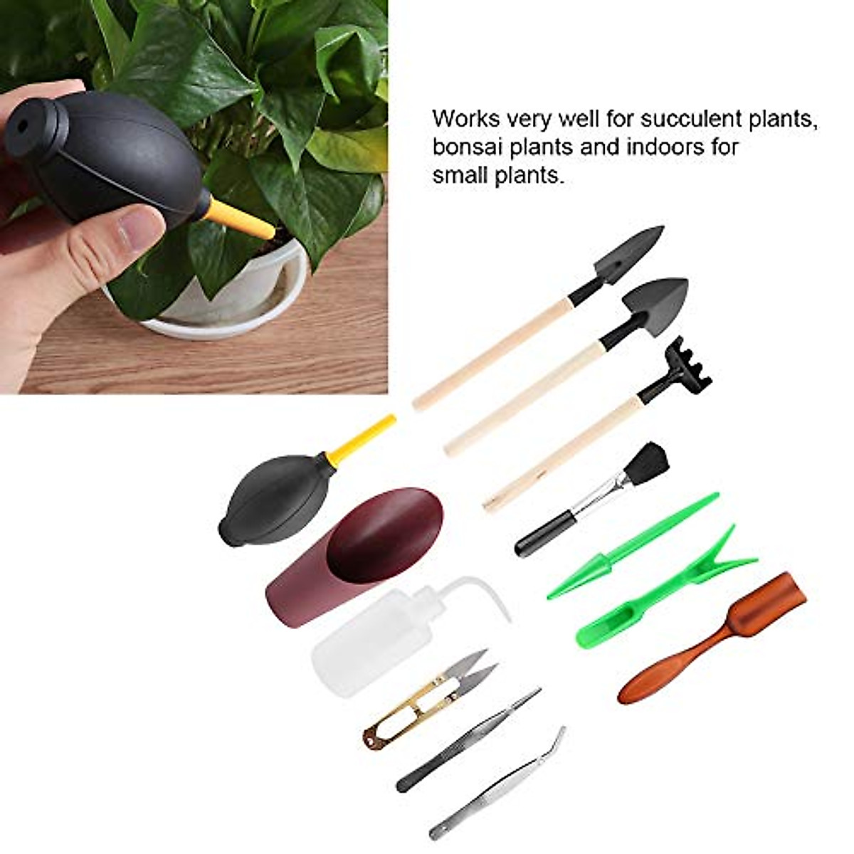 Kaufpart Garden Tools,13pcs Mini Garden Hand Tools Outdoor Bonsai Planting Transplanting Flower Succulent Gardening Tools