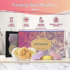 Aromatherapy Shower Steamers Christmas Gifts Set - Swcandy 8 Pcs Bath Bombs Gifts for Women, Shower Bombs with Essential Oils Relaxation Gifts for Home SPA, Melts for Women Who Has Everything