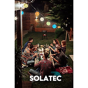 Solatec Led Smart String Lights, Shatterproof 25 RGBW Bulbs Color Changing IP65 Waterproof Light App Control with DIY Color Scenes, Music Modes, Bluetooth 21.2ft Globe Lights for Backyard Porch