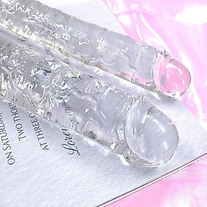 13 Inch Double Ended Realistic Dildo Flexible Clear Dildos Long Dong for Double Sided Lesbian Anal Play G-spot Stimulator Sex Toys for Women Men Couple