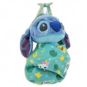 Disney Parks Exclusive - Plush Cotton Pillow - Baby in Blanket Pouch Stitch 10 Inch