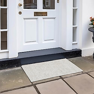 Addison Rugs Chantille ACN913 Ivory 1'8" x 2'6" Indoor/Outdoor, Machine Washable, Easy Clean, Non Shedding, Bedroom, Living Room, Dining Room, Kitchen, Patio Rug