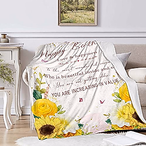 AIYUBOFUN Birthday Gifts for Women Blanket - Gifts for Women Birthday Unique - Birthday Gifts for Women Friendship - Happy Womens Birthday Gifts - Best Women Birthday Gift Ideas Throw Blanket 60"x50"