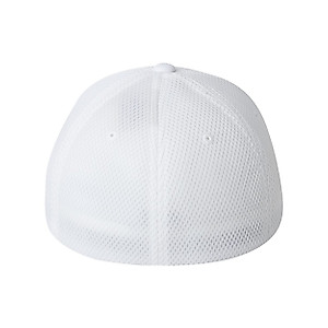 Flexfit Men's Ultrafibre Airmesh Fitted Cap, White, Large/X-Large