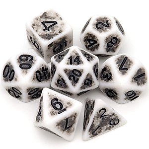 Haxtec Ancient DND Dice Set 7PCS Grey Polyhedral Dice Stone Style for Dungeons and Dragons Pathfinder RPG