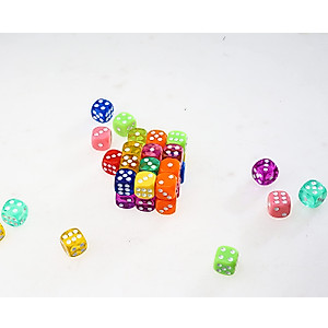 120 Pieces 6 Sided Dice Set Translucent & Solid Games Dice Set, Colored Dice with Free a Black Velvet Pouches for Playing Games, Like Board Games, Dice Games, Math Games, Party Favors and More (16 mm)