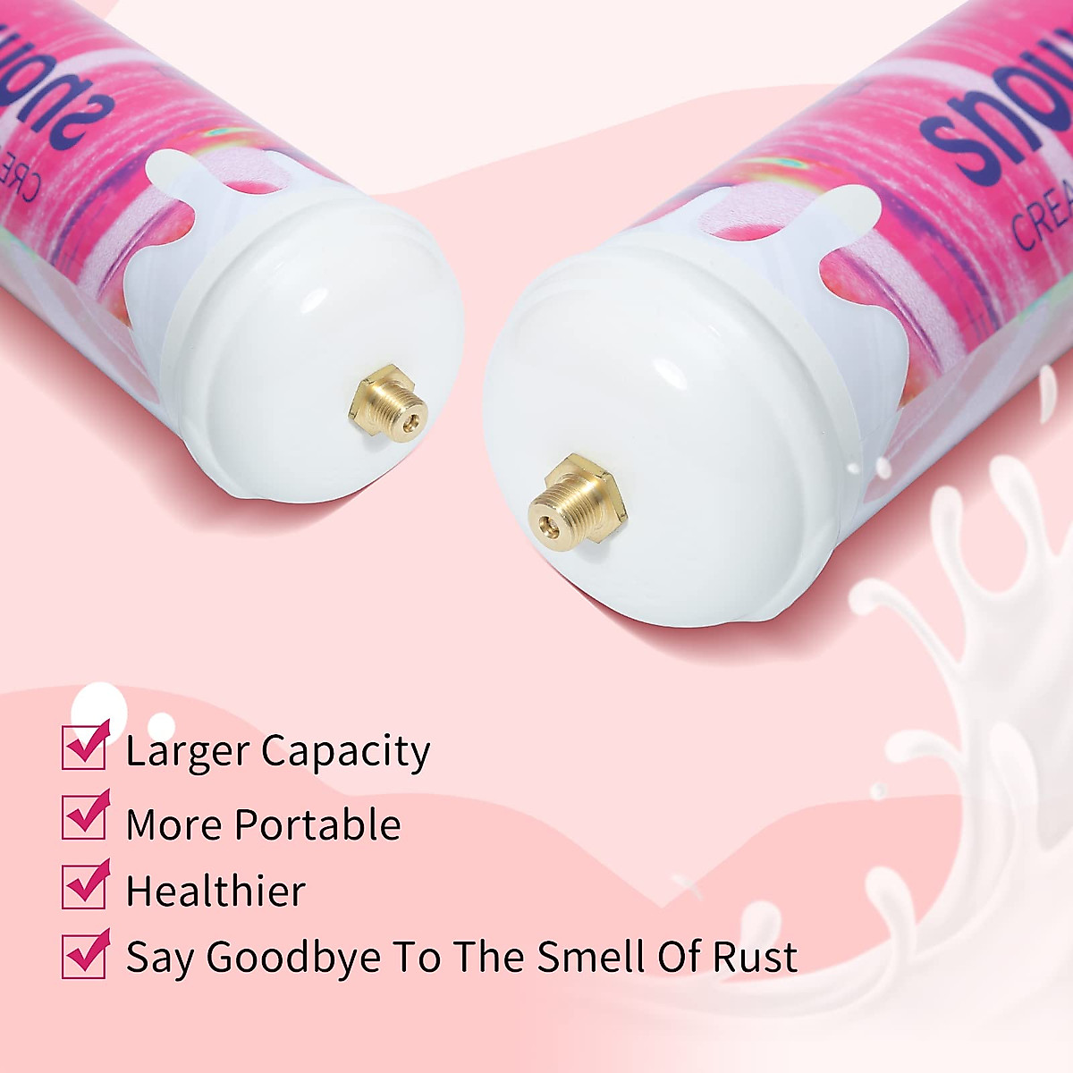 Whipped Cream Chargers Cylinder 615 gram Pure N2O 1 Liter Nitrous Tank Whipped Cream Cylinder Nitrous Oxide 6 Cylinders (Rainbow Candy Flavor)