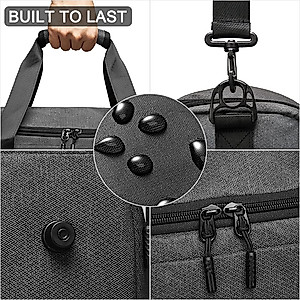 Gym Bag for Men Women, Small Fitness Workout Sports Duffle Bag with Wet Pocket & Shoes Compartment, Water Resistant Overnight Weekender Duffel Bag in Grey