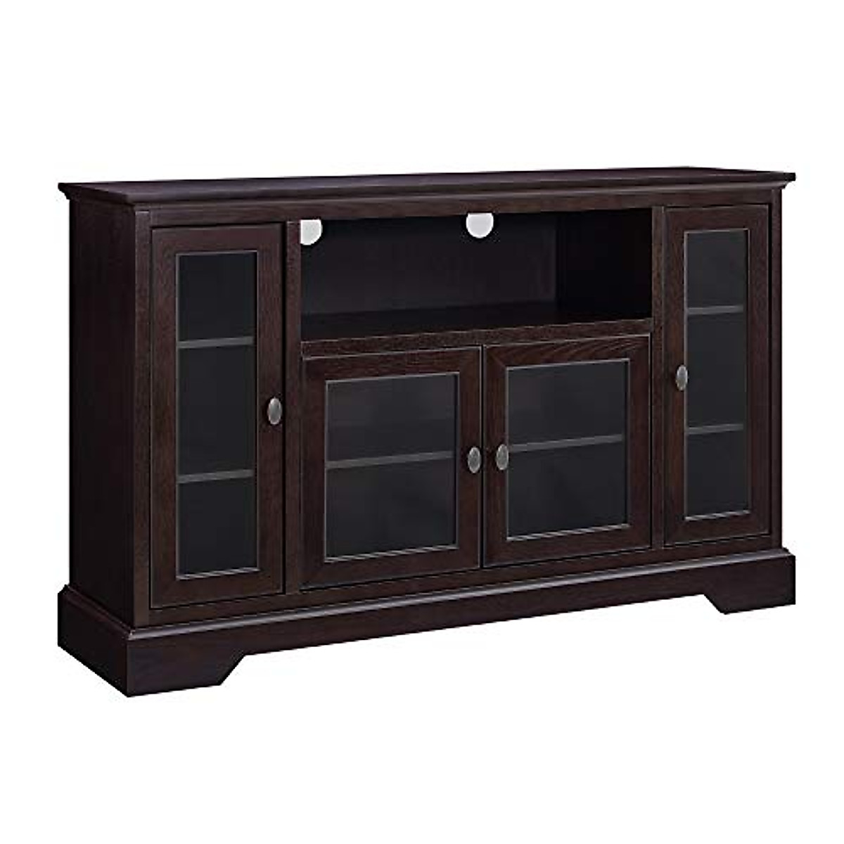 Walker Edison Traditional Wood Universal TV Stand for TV's up to 58" Flat Screen Living Room Entertainment Center, 52 Inch, Espresso Brown