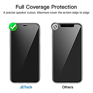 JETech Privacy Full Coverage Screen Protector for iPhone 11 Pro Max/XS Max 6.5-Inch, Anti-Spy Tempered Glass Film, Edge to Edge Protection Case-Friendly, 2-Pack