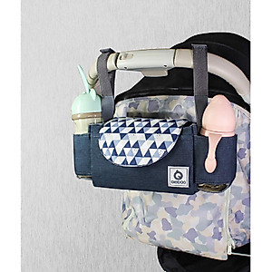 ZIOYCKL Baby Stroller Organizer with Insulated Cup Holders for Smart Moms,Diaper Storage,Secure Straps, Detachable Bag,Compact Design Fit All Strollers Fashionable&beautiful (Pink)