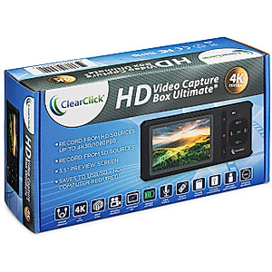 ClearClick HD Video Capture Box Ultimate (4K Edition) - Record and Stream Video from HDMI (Up to 4K30) and AV Video Sources, No Computer Required (Updated)