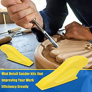 3.5”x 1” Mini Sander Kit, Mini Detail Sander with 70 Sheets Sandpaper-Grit 40 60 80 120 180 240 320, Coldairsoap Micro Sanding Tools, Detail Handle Sanding Tools for Small Projects, Craft, Wood