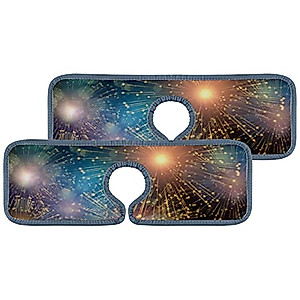 Absorbent Kitchen Faucet Mat 2 Pieces American Flags Clebration Faucet Sink Splash Guard Bathroom Counter and RV,Faucet Counter Sink Water Stains Preventer