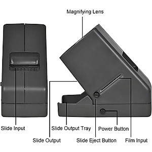 DIGITNOW 35mm Slide Viewer, 3X Magnification and Desk Top LED Lighted Illuminated Viewing and Battery Operation-for 35mm Slides & Positive Film Negatives 4AA Batteries Included