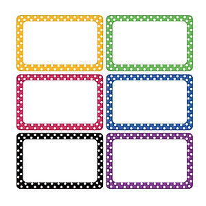 Cualfec 300 Cute Dot Name Tag Stickers Colorful Border Name Labels for School, Office, Home Can Be Used on Clothes, Storage Boxes, Packages - Updated Stronger Stickiness