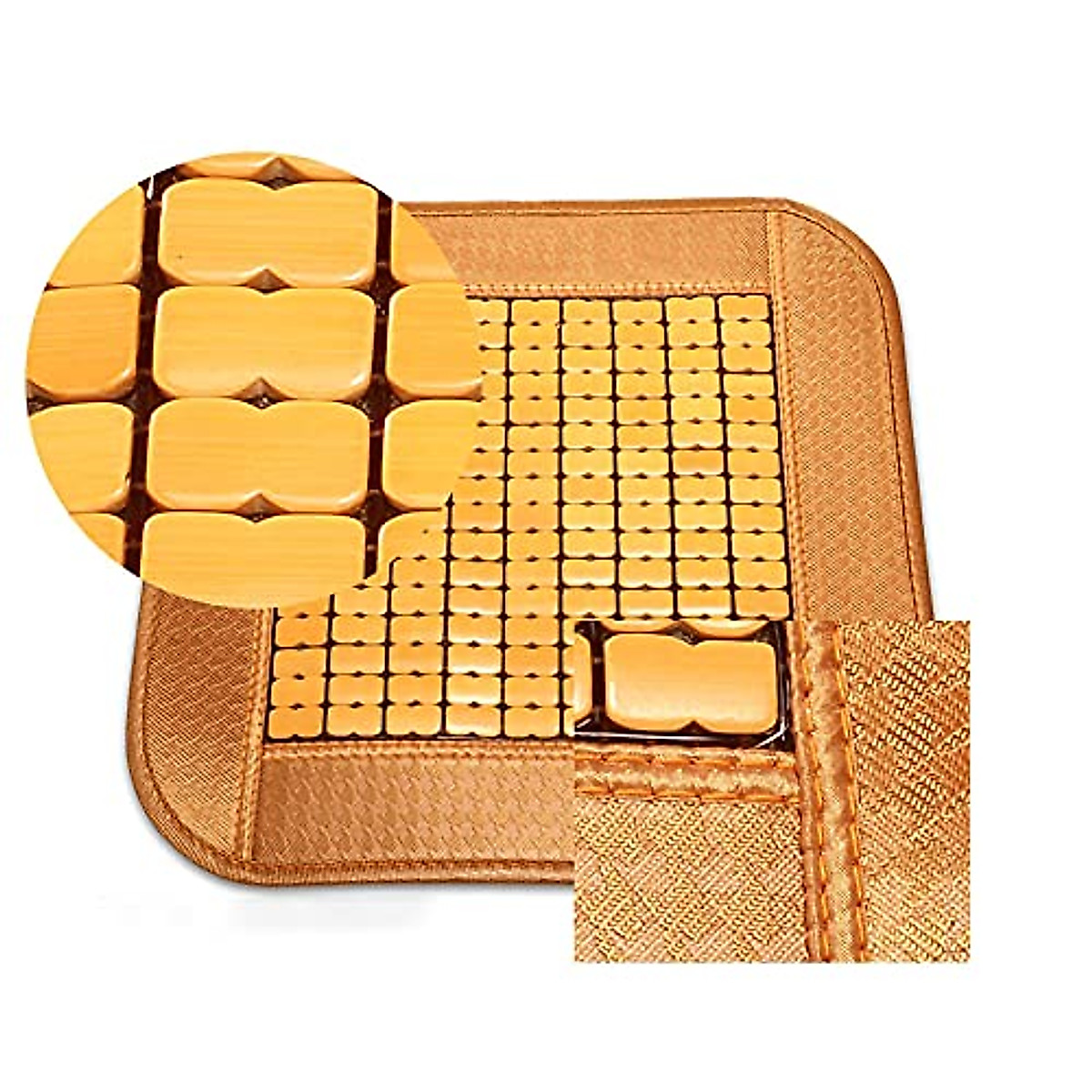 BARUYO Car Bamboo Seat Cushion, Bamboo Bath Mat, Summer Bamboo Comfort Chair Cover Mat, Environmental Protection Bamboo Massage Cushion (White)