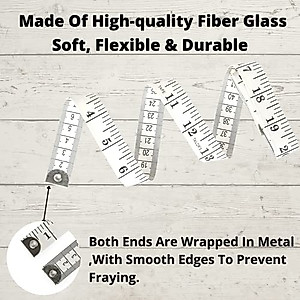 Tape Measure Measuring Tape for Body, Accurate Dual Scales Standard & Metric. Soft Flexible Fiberglass. Perfect Scale Measure for Body Weight Loss Medical Measurement Home Art Craft Measurements