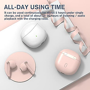 iKF Find Air4 Wireless Earbuds Bluetooth 5.2 Headphones with Charging Case Stereo Sound Touch Control Waterproof Built-in mic in-Ear Earphones 25-30 Hours for Sport Compatible iOS/Android White…