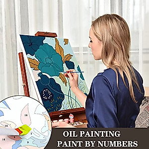 6 Pack Paint by Number for Adults-Paint by Numbers Flowers,Flower Paint by Number Perfect for Gift Home Wall Decor(6 Pack,8x12inch)