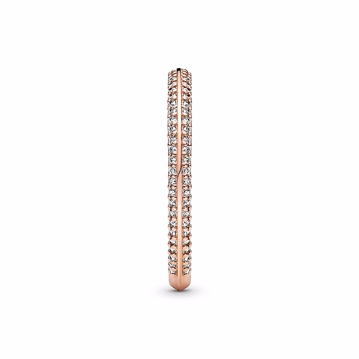 Pandora ME Pavé Ring - Rose Gold Ring for Women - Layering or Stackable Ring - Gift for Her - 14k Rose Gold-Plated Rose with Cubic Zirconia - Size 5