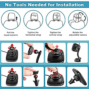 1080P Baby Car Mirror, Shybaby 4.3'' Baby Car Camera Monitor 170° Wide View, HD Night Vision Function and Reusable Sucker Bracket, Safety Rear Facing Car Set Camera Infants Kids Toddlers Black