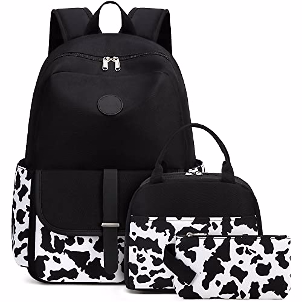 Bluboon Gils Bookbags Middle School Backpack Schoolbag for Teens Girls High School(Cow Print 3 in 1)