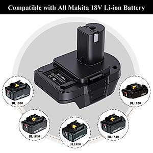 Simple Plus+ MT20RNL Battery Adapter Convert Makita Bl1860 18V Li-ion Battery to Ryobi 18V One+ Lithium-ion Battery Adatper, 100% Compatible with Original Tools