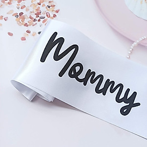 NEWHAPPYLAND Baby Shower Decorations Sash and Tinplate Badge Pins Mommy to Be and Daddy to Be Gender Reveal Party Favors