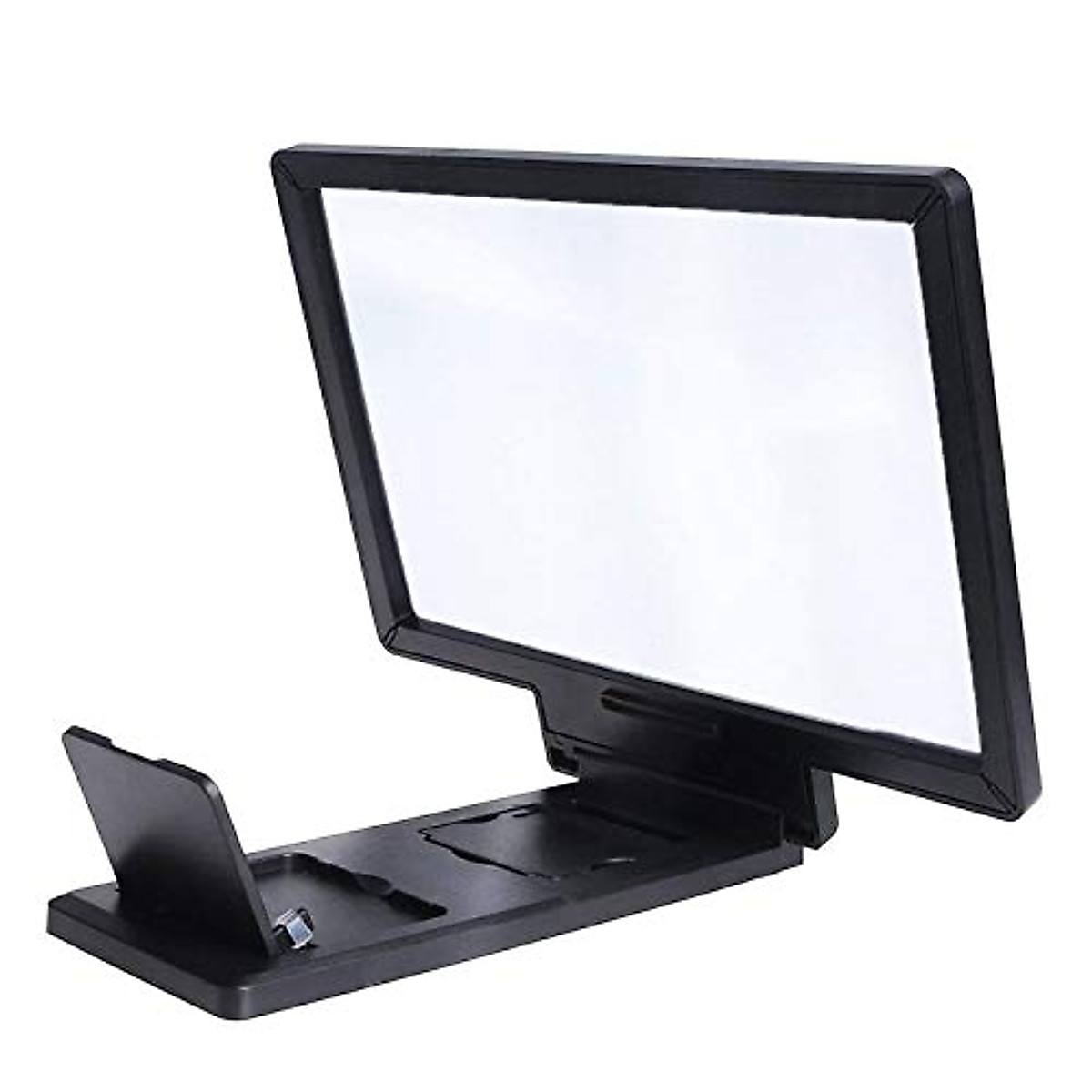Anti-Radiation Phone Screen Magnifier Cellphone Projector HD 3D Movie Watching Holder, Make Your Mobile Phone Screen Turn into Pad Screen, Watch Video More Comfortable (Black)