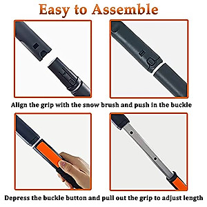 CGLEAM Snow Brush with Ice Scraper for Car Windshield Extendable 35 inch Car Snow Remover Windshield Snow Scrapers Removal Shovel for Ice and Snow for Car SUV Truck Windows