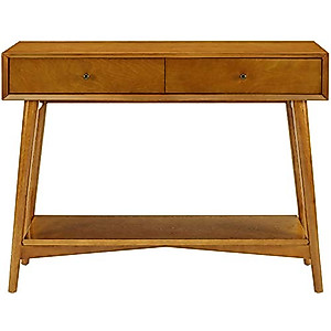 Crosley Furniture Landon Sofa Console Table with Drawers and Shelf for Hall, Entryway, or Living Room, Acorn