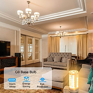 ZHENMING 3.5W G9 LED Bulb Dimmable 40W Halogen Equivalent, Warm White 3000K 460LM 120V G9 Bi Pin Base Light Bulbs for Chandelier Lighting, 5 Pack